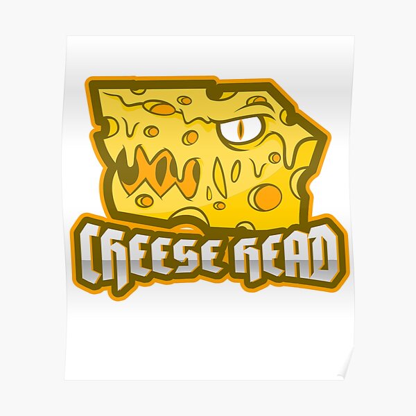 "Funny Foam Cheese Head | Wisconsin Angry Cheese Wedge" Poster by ...