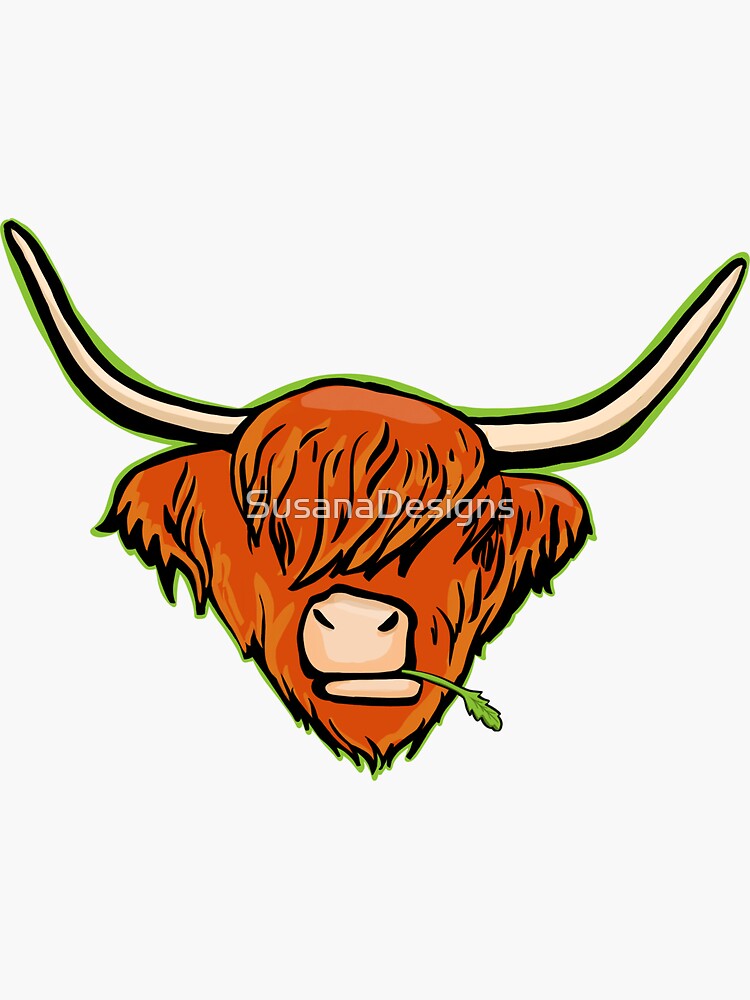 "Scottish Coo Cute Scottish Cow" Sticker for Sale by SusanaDesigns ...