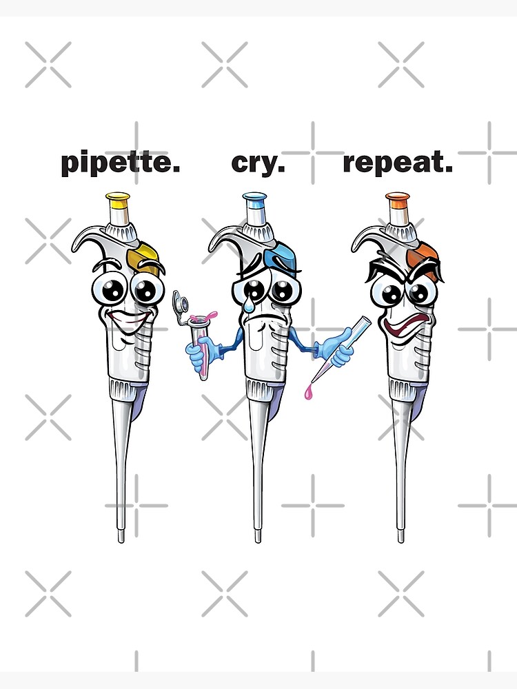 "PCR Pipette Cry Repeat - Cartoon Pipette Funny Design for Light ...