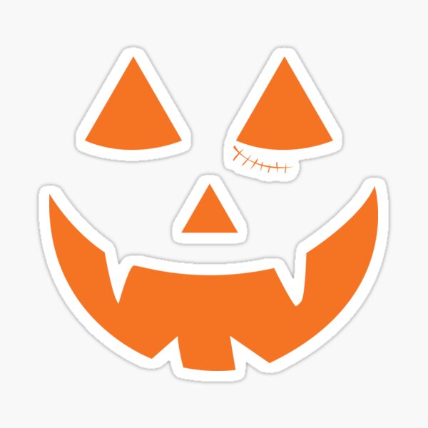 "Scary pumpkin face with scar " Sticker by TobyNTT | Redbubble