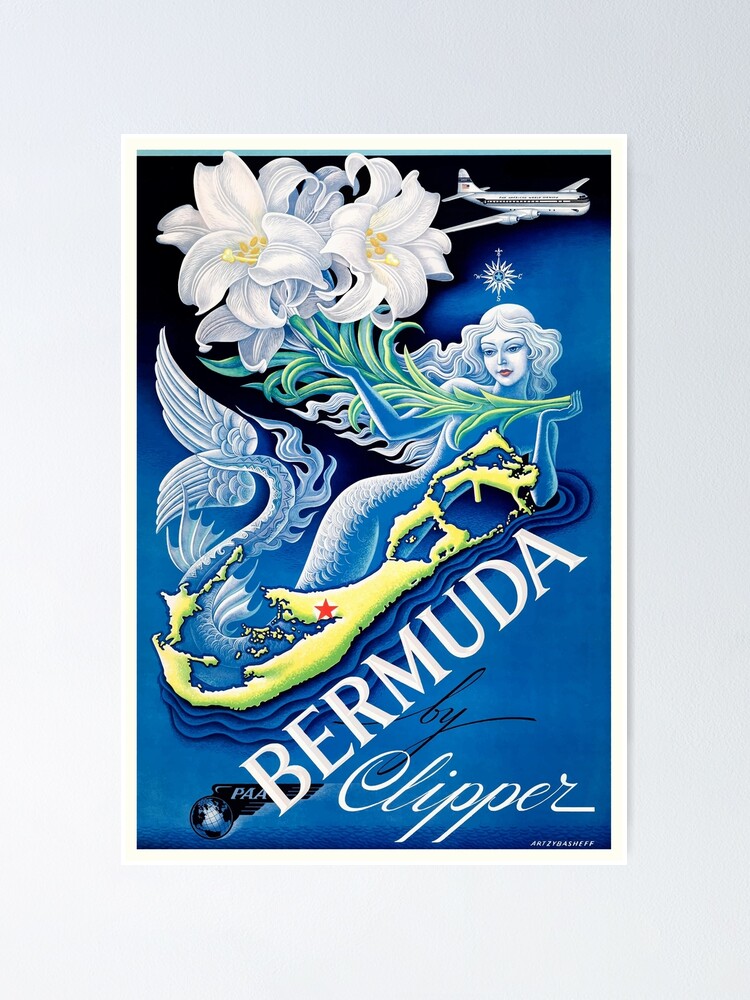 "1949 Bermuda Airline Advertising Travel Poster" Poster for Sale by ...