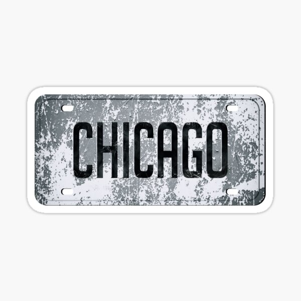 "Chicago (Blue Metal Plate)" Sticker for Sale by SassyClassyMe | Redbubble