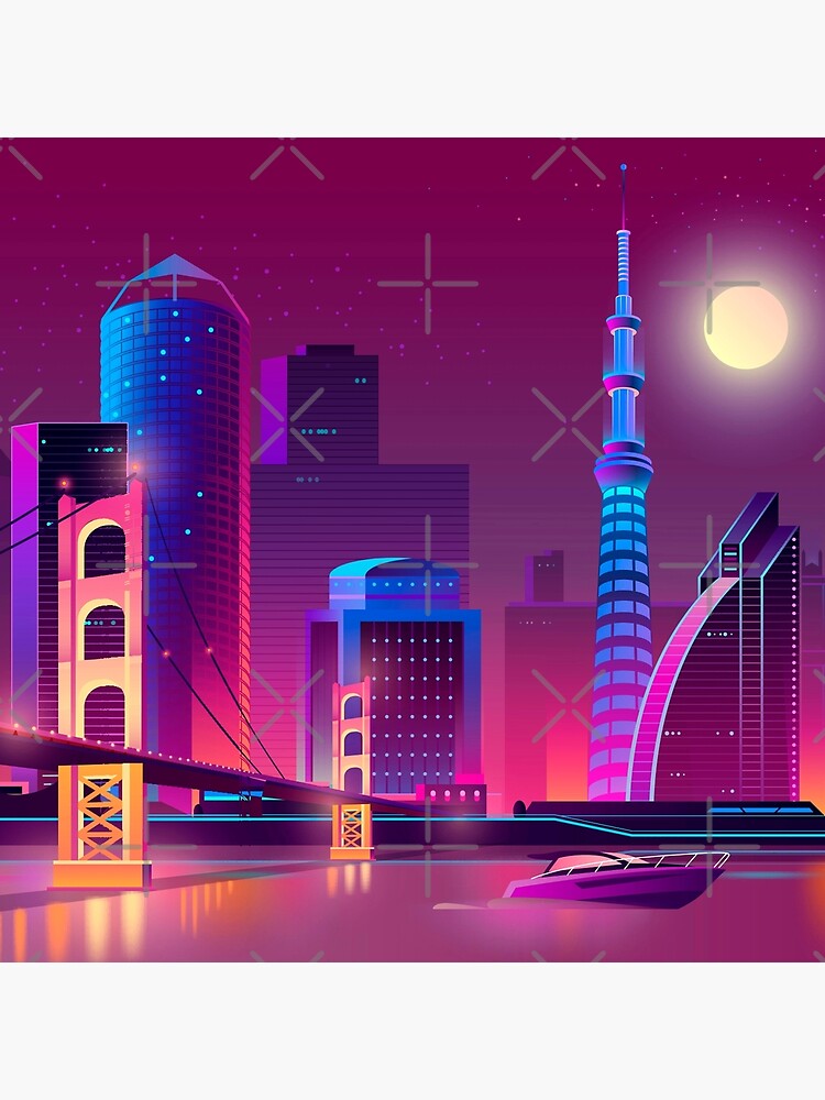 "Synthwave Neon City" Art Print for Sale by SynthWave1950 | Redbubble