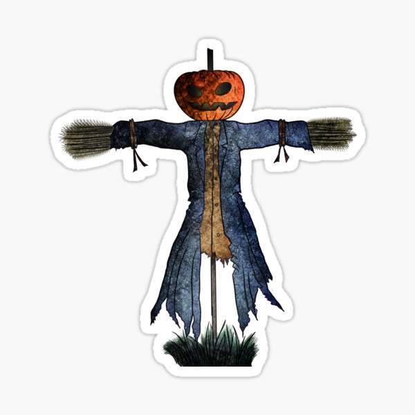 "Dark Scarecrow Pumpkin Halloween" Sticker for Sale by Dunak | Redbubble