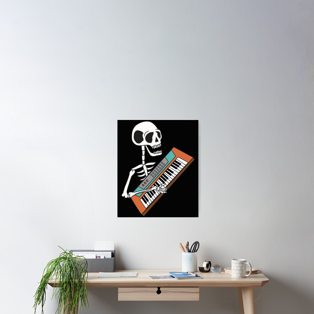 "Skeleton with keyboard, synthesizer" Poster for Sale by JuergenFDesign ...