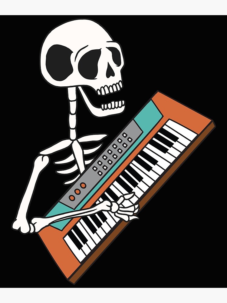 "Skeleton with keyboard, synthesizer" Poster for Sale by JuergenFDesign ...