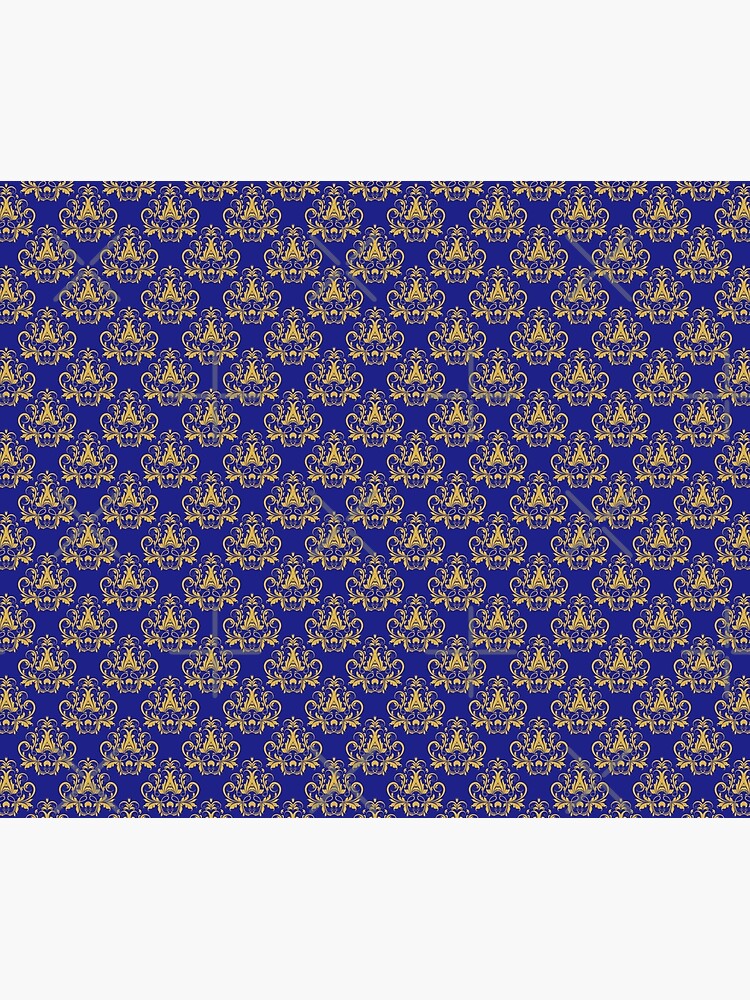 Royal Blue And Gold Damask Duvet Cover