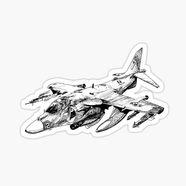 "Harrier Jump Jet" Sticker for Sale by AJk6cr | Redbubble