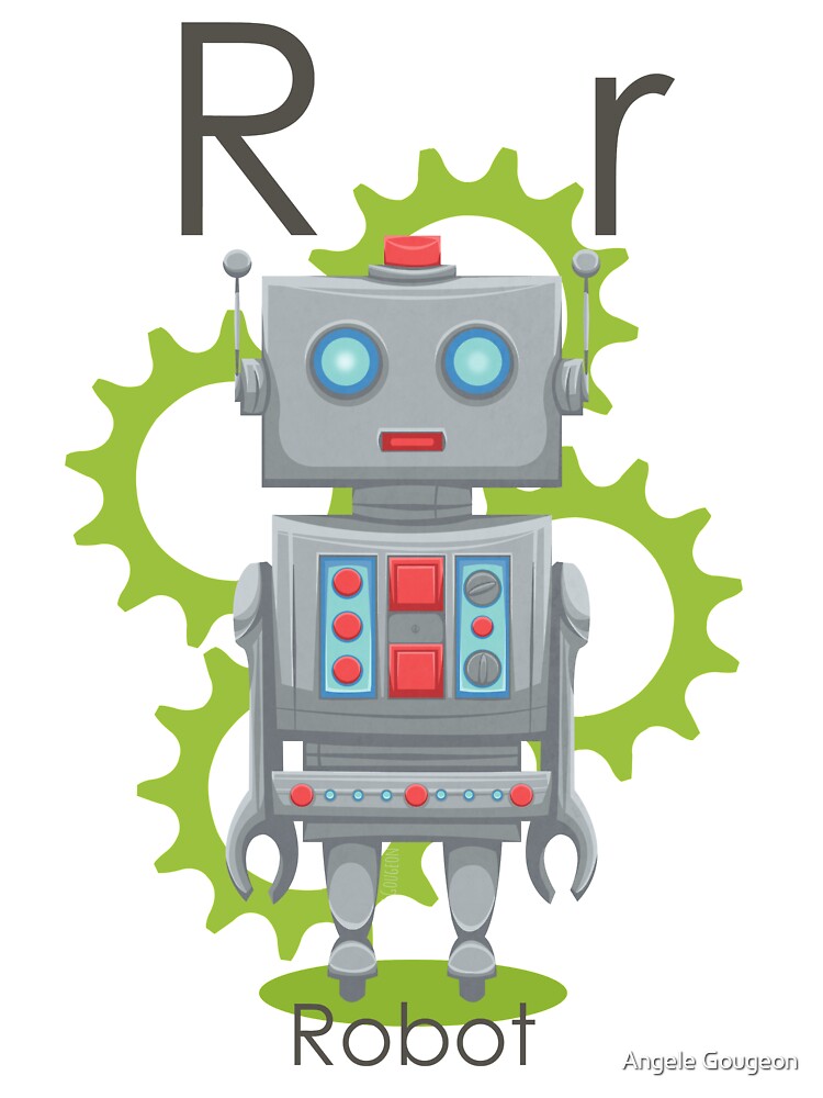 "R is for Robot" Kids T-Shirt for Sale by Angele Gougeon | Redbubble
