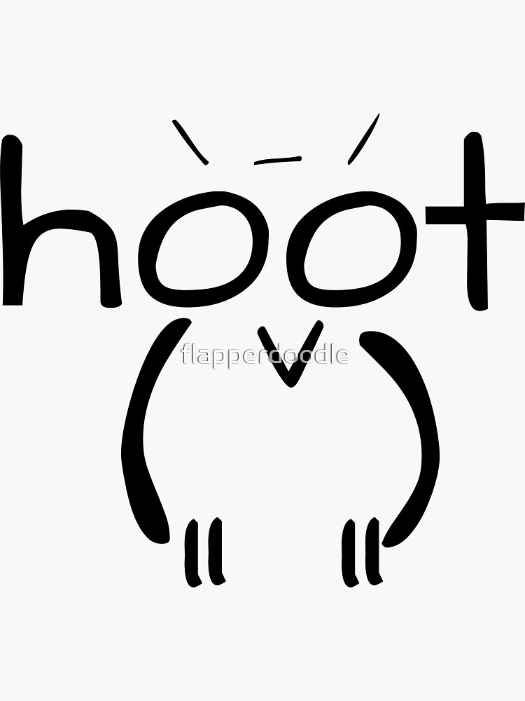 Pegatina «Dibujos animados de texto de búho ulular» de flapperdoodle ...