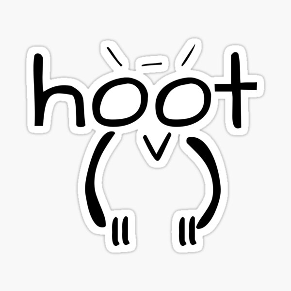 Pegatina «Dibujos animados de texto de búho ulular» de flapperdoodle ...