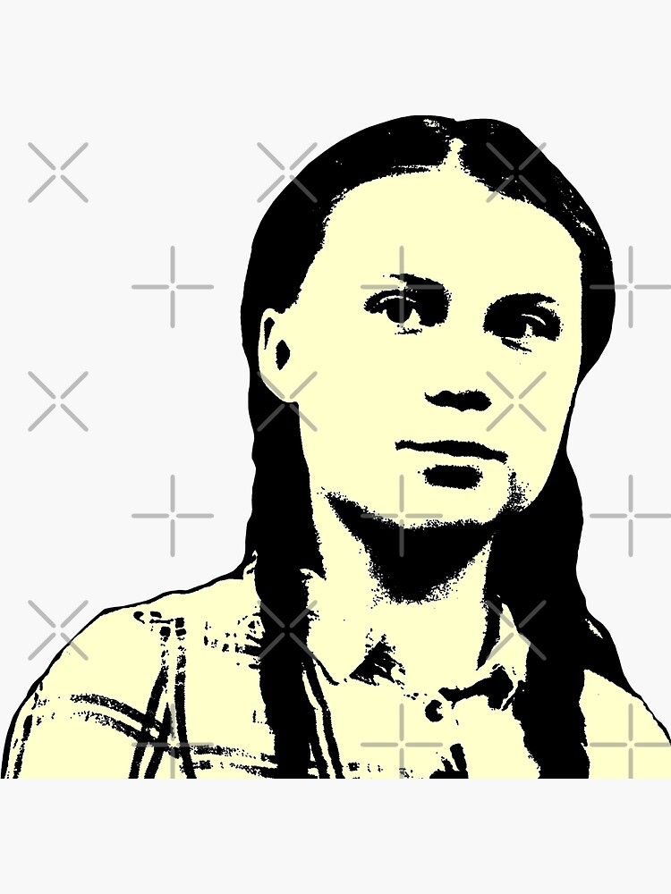 "Greta Thunberg" Sticker for Sale by teesfineart | Redbubble
