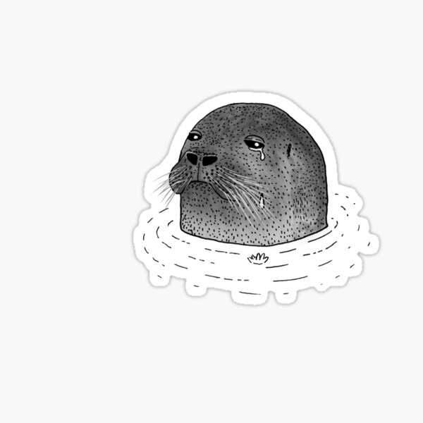 "Sad Seal" Sticker for Sale by martinascott | Redbubble