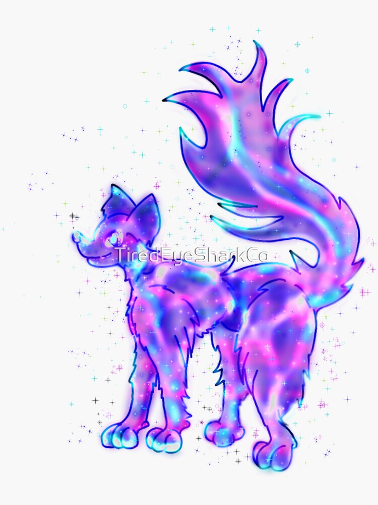 "Galaxy Fox" Sticker by TiredEyeSharkCo | Redbubble
