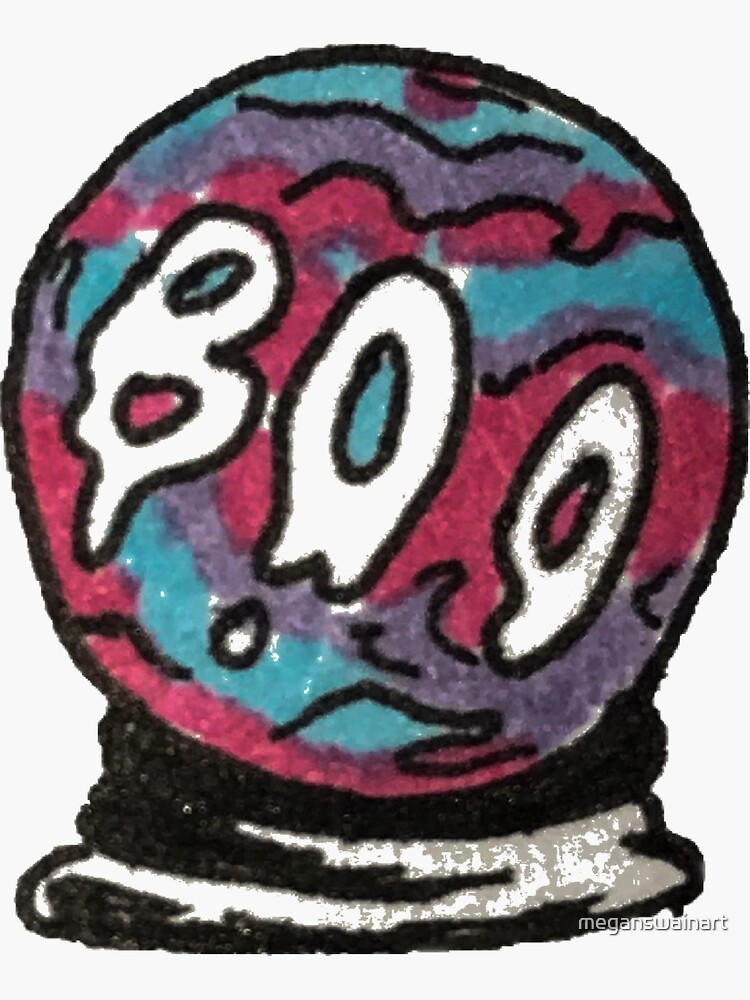 "Boo Crystal Ball" Sticker by meganswainart | Redbubble