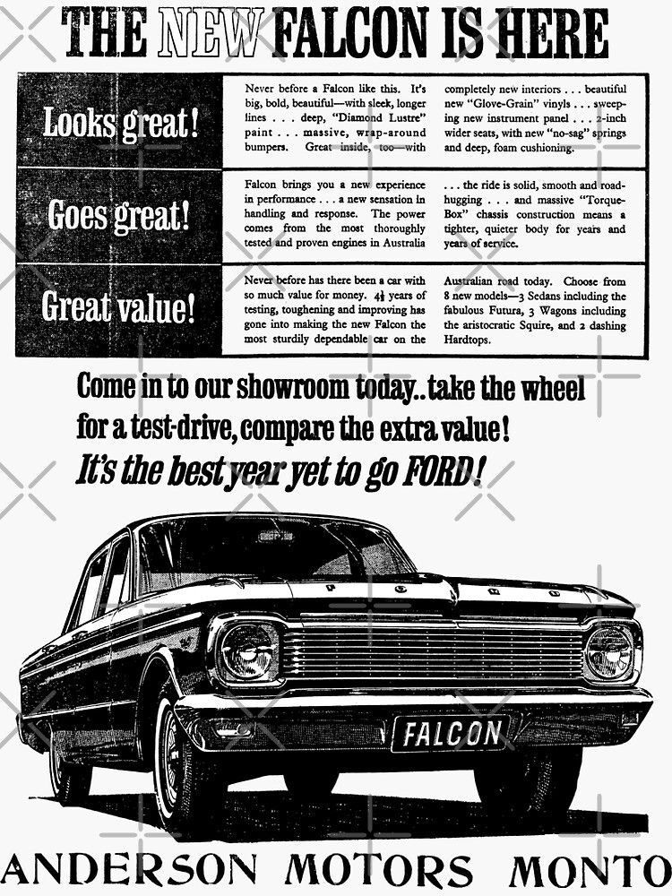 "FORD FALCON" Sticker for Sale by ThrowbackMotors | Redbubble