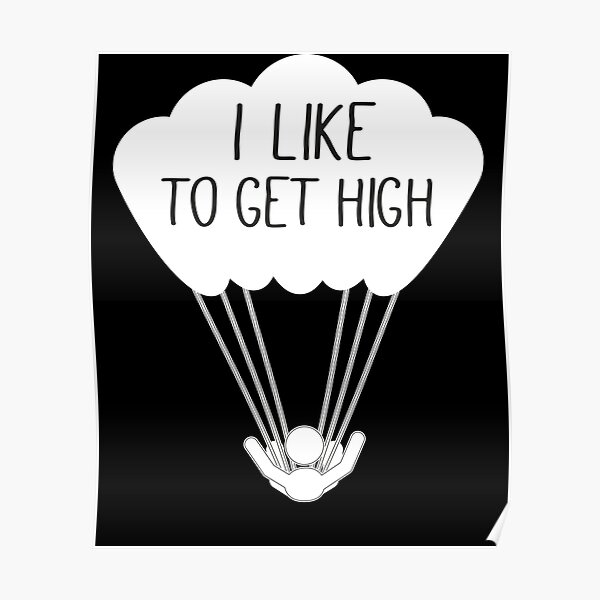 "I Like To Get High - Skydiving Pun - Sky Diver - Illustration ...