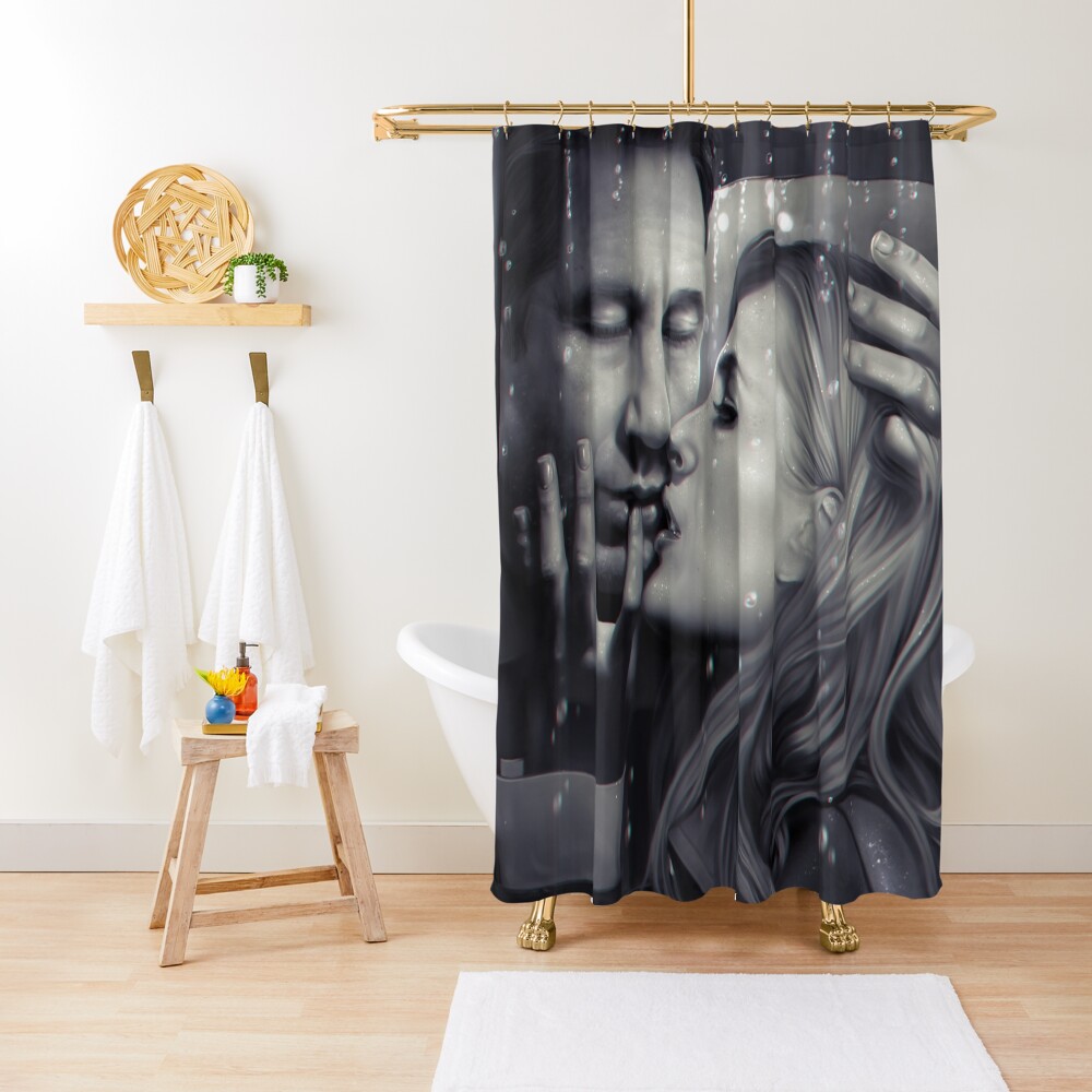 "Mulder & Scully: Kiss under the rain" Shower Curtain for Sale by ...