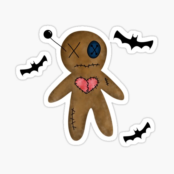 "Cute Voodoo Doll Watercolor | Halloween Clipart | Digital Art" Sticker ...