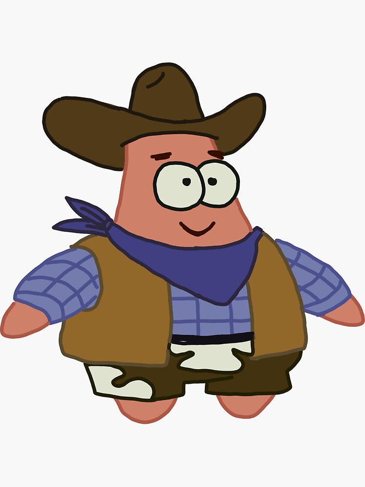 "cowboy patrick" Sticker for Sale by coolguy35 | Redbubble