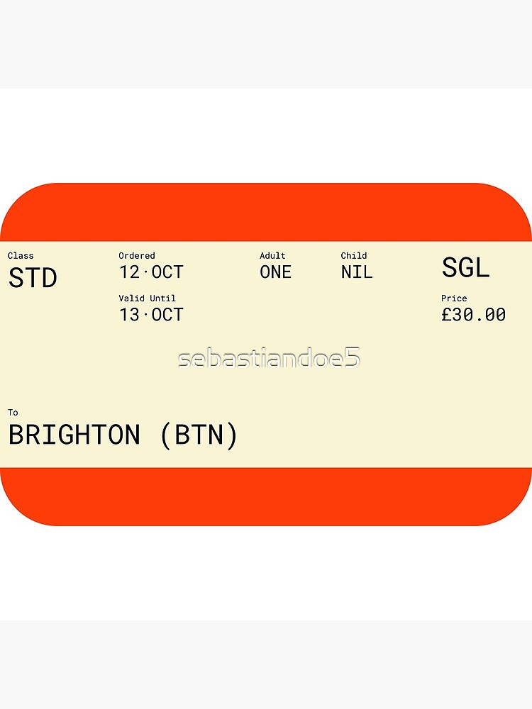 "Brighton Train Ticket" Poster by sebastiandoe5 | Redbubble