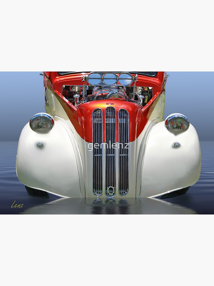 "Candy Cane Hot Rod" Poster for Sale by gemlenz | Redbubble