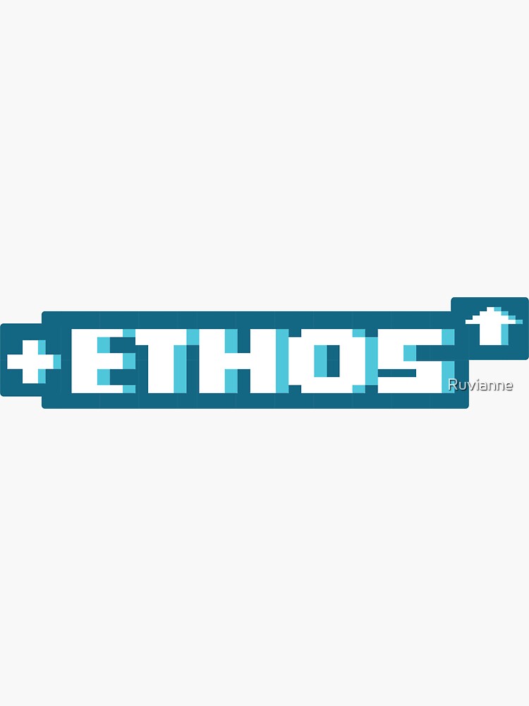 "+ Ethos" Sticker by Ruvianne | Redbubble