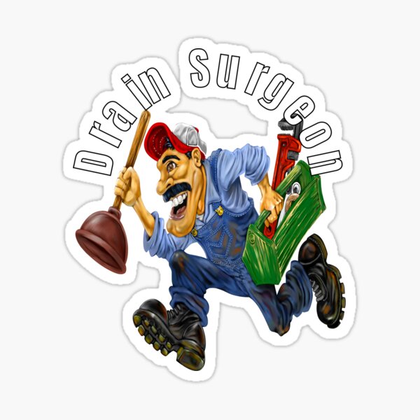 "Drain Surgeon Occupation Plumber Funny Drain Surgeon" Sticker for Sale ...