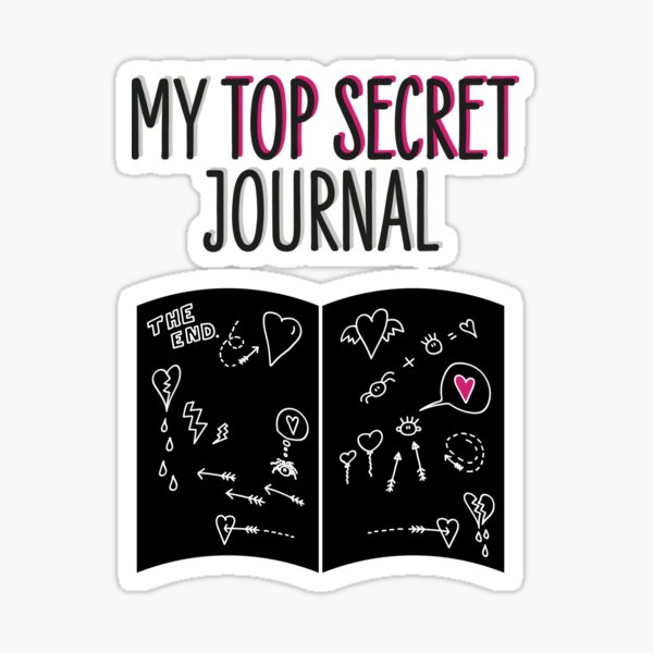 "secret diary - doodle blackboard love print" Sticker by murkydesign ...