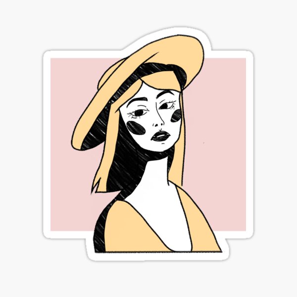 "Sun hat" Sticker for Sale by na-floral | Redbubble