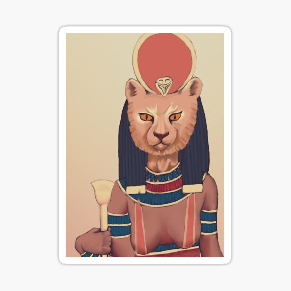 "Sekhmet Portrait" Sticker by imbibitionn | Redbubble
