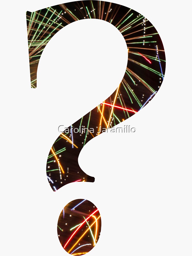 "Question mark in fireworks" Sticker for Sale by Carolina-J | Redbubble
