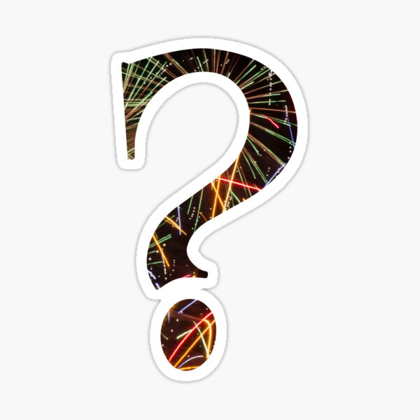 "Question mark in fireworks" Sticker for Sale by Carolina-J | Redbubble