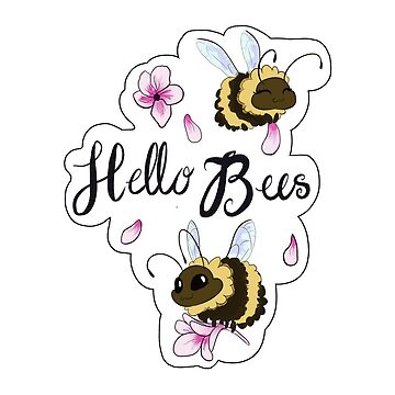 "Hello Bees" Sticker for Sale by elliespradlin | Redbubble