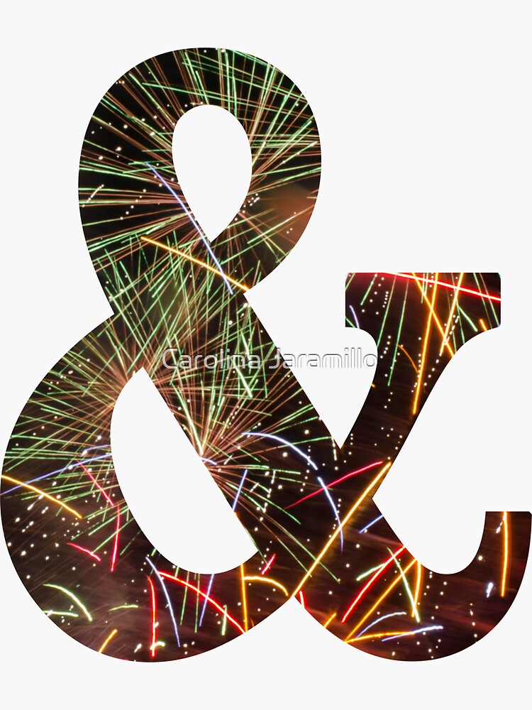 Pegatina «& Símbolo et / ampersand en fuegos artificiales» de Carolina ...