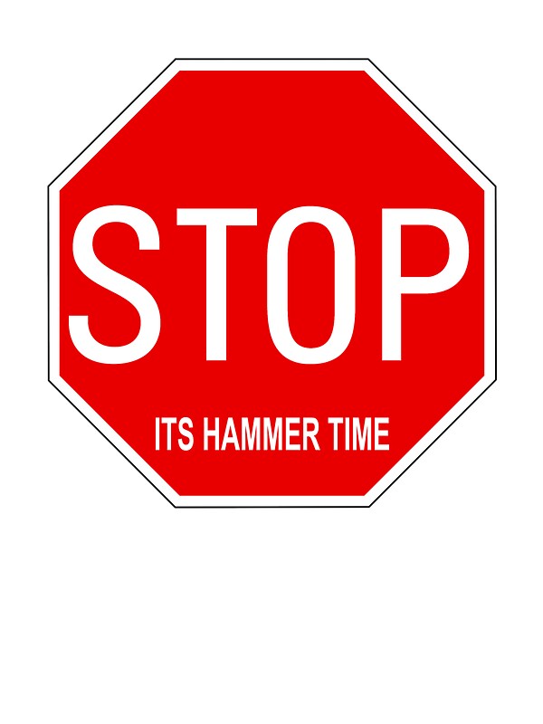 "Stop! Its Hammer Time!" Stickers by Chris Cardwell | Redbubble