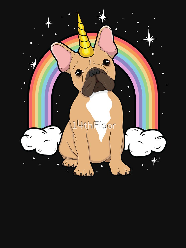 "Unicorn French Bulldog Frenchie Rainbow Space Galaxy Kids" T-shirt by ...