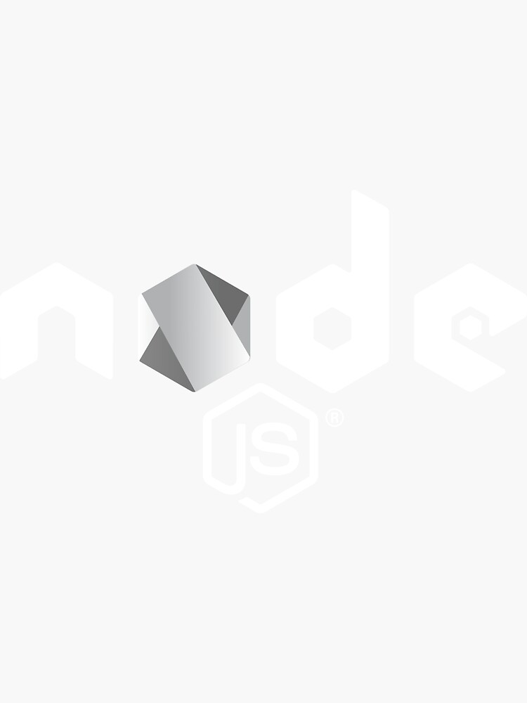 "Node.js White Logo" Sticker for Sale by CoderRocketFuel | Redbubble