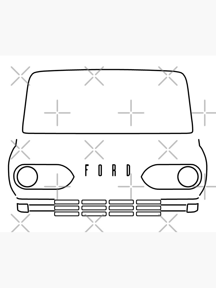 "1960s Ford Econoline classic van outline graphic (black) " Art Print ...