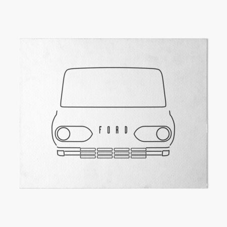 "1960s Ford Econoline classic van outline graphic (black) " Art Board ...