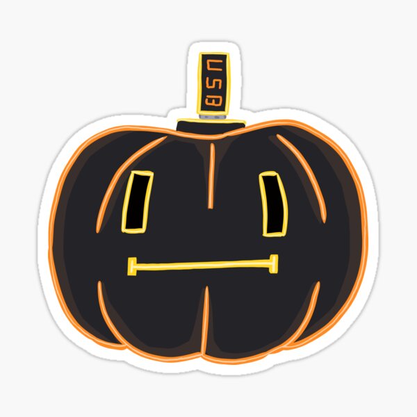 "Serious Neon pumpkin" Sticker by LazyDreams | Redbubble
