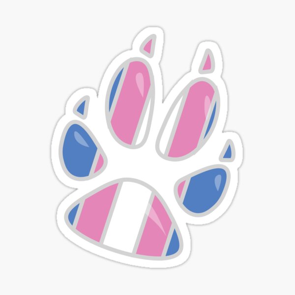 "Transgender Pride Furry Fox Paw Print" Sticker for Sale by ZharaArt ...