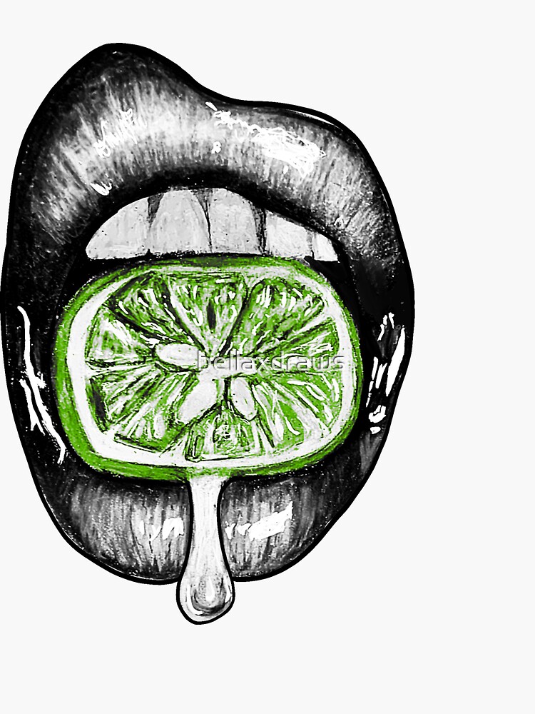 "lime lips" Sticker for Sale by bellaxdraws | Redbubble
