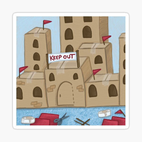 "Building a Box Fort" Sticker by avesdimeshop | Redbubble