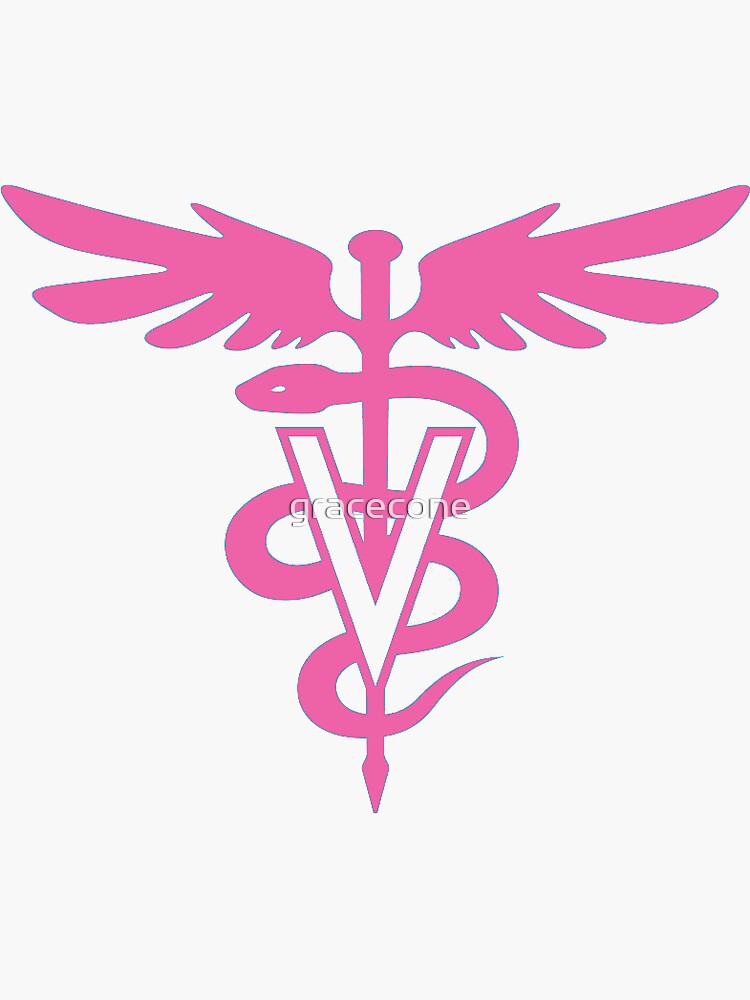 "Pink Veterinary Symbol" Sticker for Sale by gracecone | Redbubble
