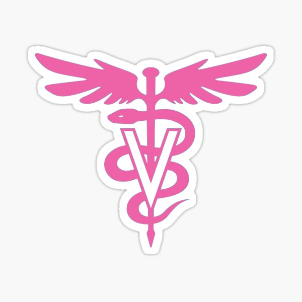 "Pink Veterinary Symbol" Sticker for Sale by gracecone | Redbubble