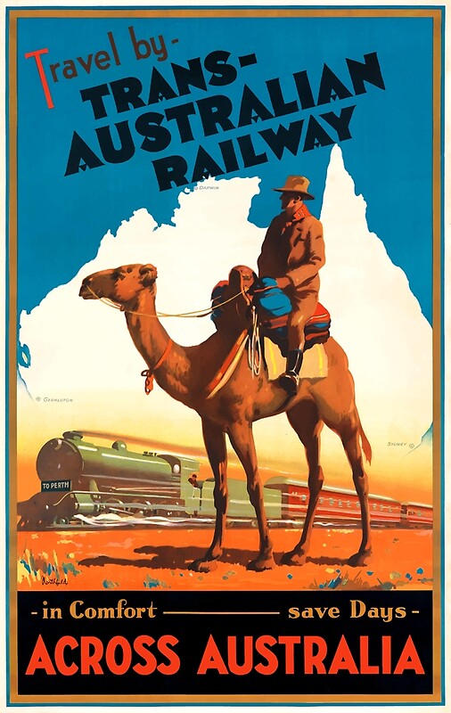 "1933 Australia Trans-Australian Railway Travel Poster" by ...