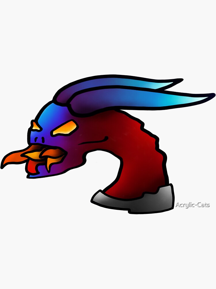 "Halloween Red and Blue Hell Demon" Sticker for Sale by Acrylic-Cats ...