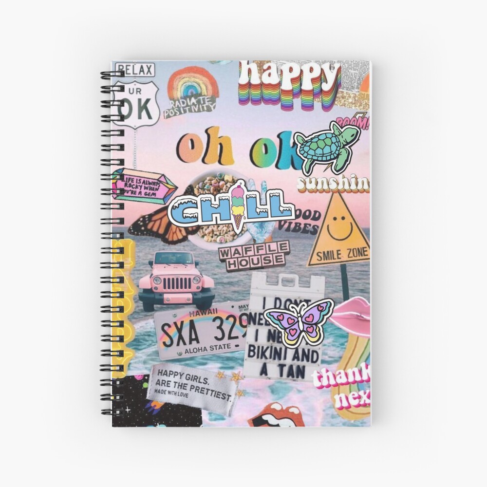 "VSCO Girl Awesome Collage" Spiral Notebook for Sale by DaniKates ...