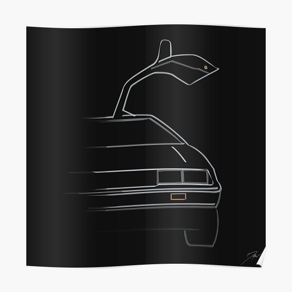 Delorean Dmc 12 Poster By Bmart Redbubble